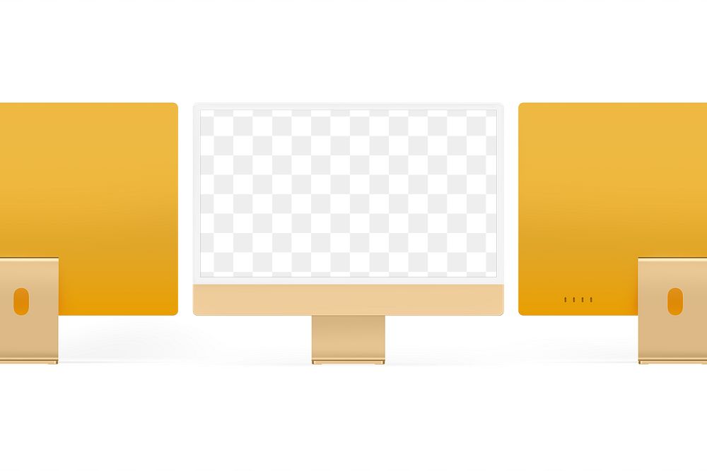 Computer screen png mockup yellow | Free PNG - rawpixel