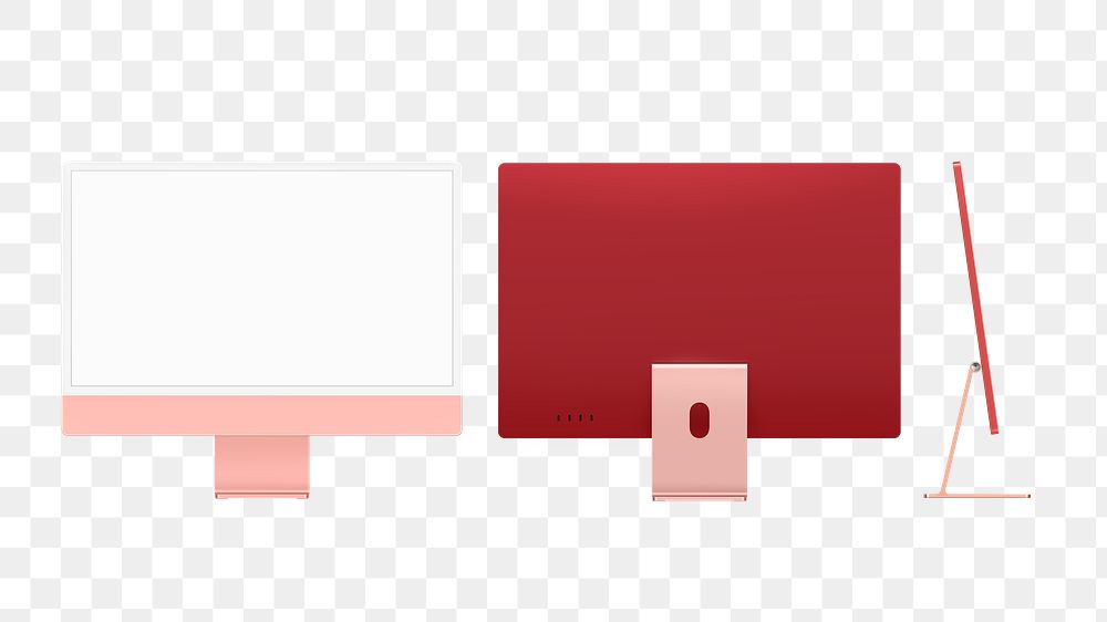 Pink computer png mockup with white | Free PNG Sticker - rawpixel