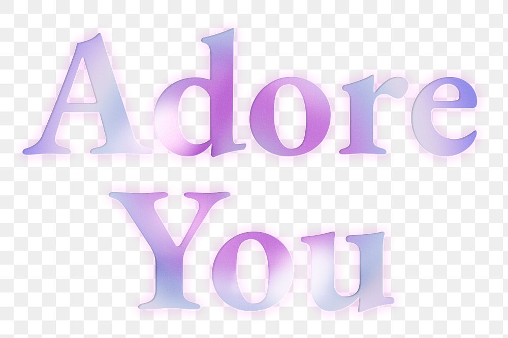 Png adore you typography in purple | Free PNG Sticker - rawpixel