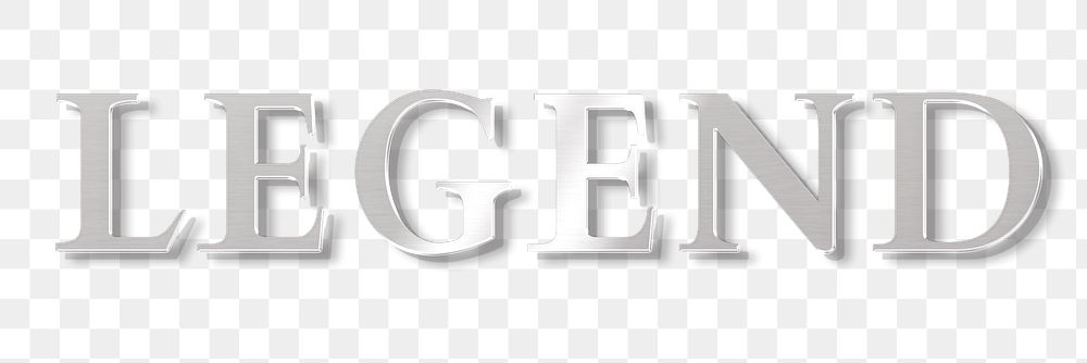 Legend png sticker text in metallic | Free PNG Sticker - rawpixel