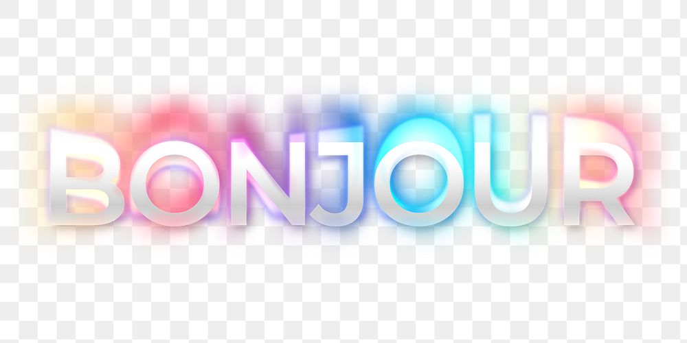 Bonjour PNG lettering, in psychedelic | Free PNG - rawpixel