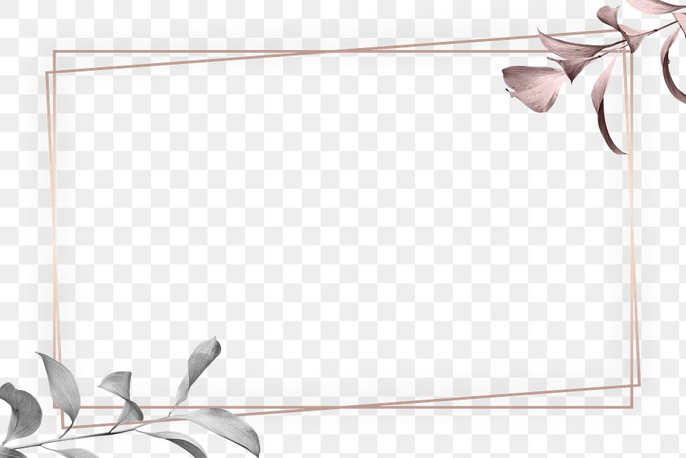 Rectangle copper frame with foliage | Premium PNG - rawpixel