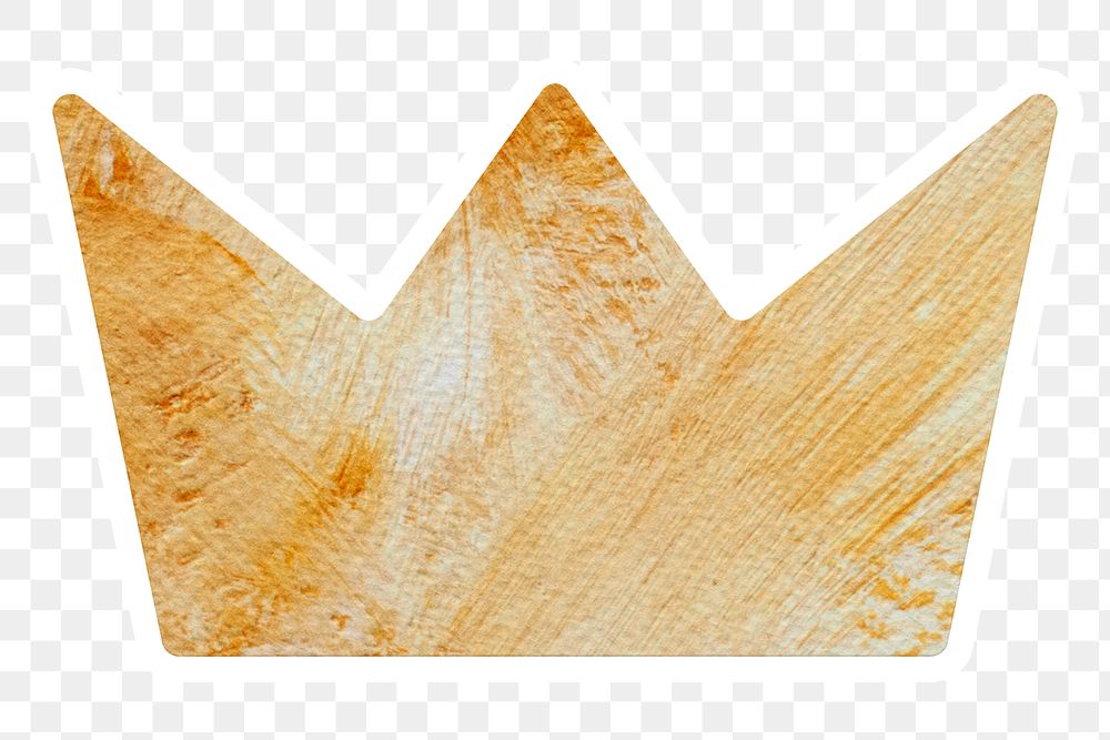 Watercolor textured paper crown sticker | Free PNG Sticker - rawpixel