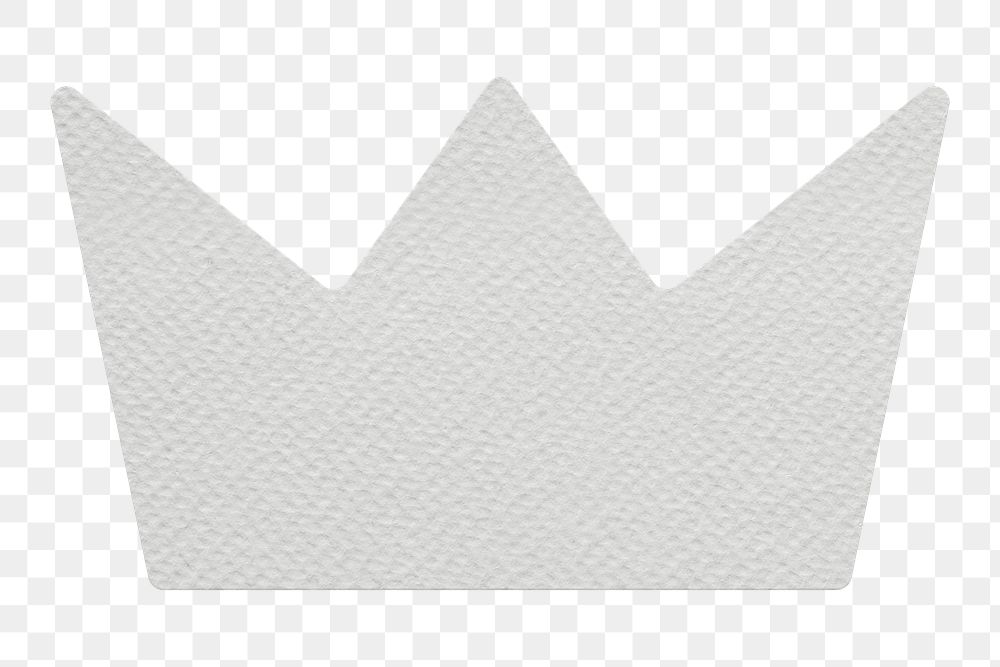 Gray textured paper crown sticker | Premium PNG Sticker - rawpixel