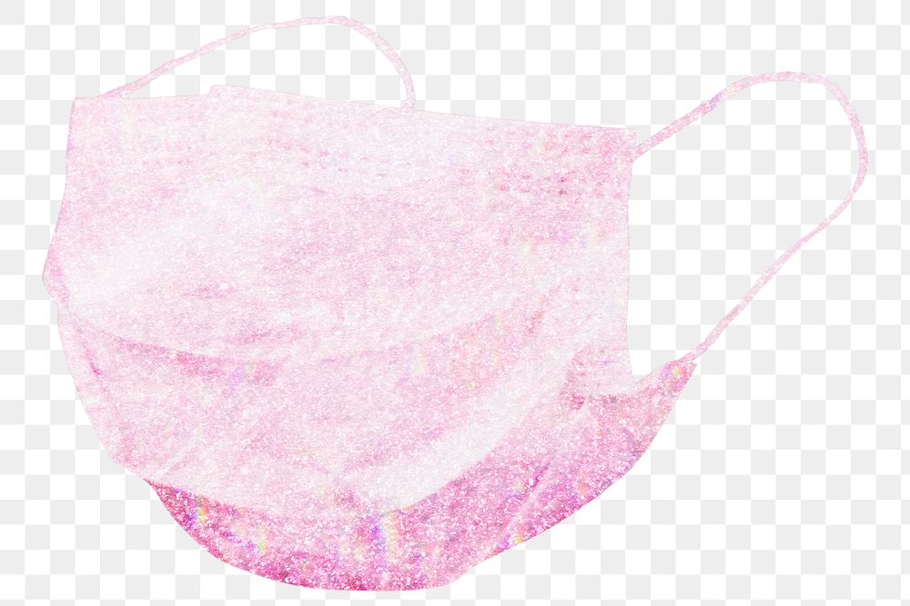 Pink holographic face mask design | Free PNG Sticker - rawpixel