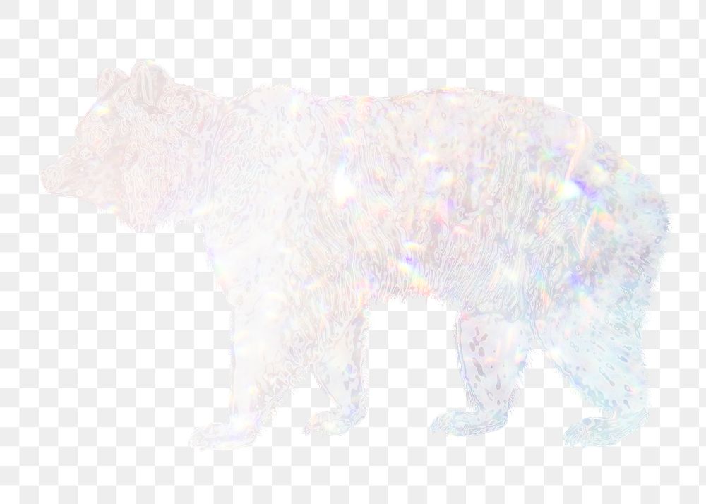 Silvery holographic bear design element | Free PNG Sticker - rawpixel