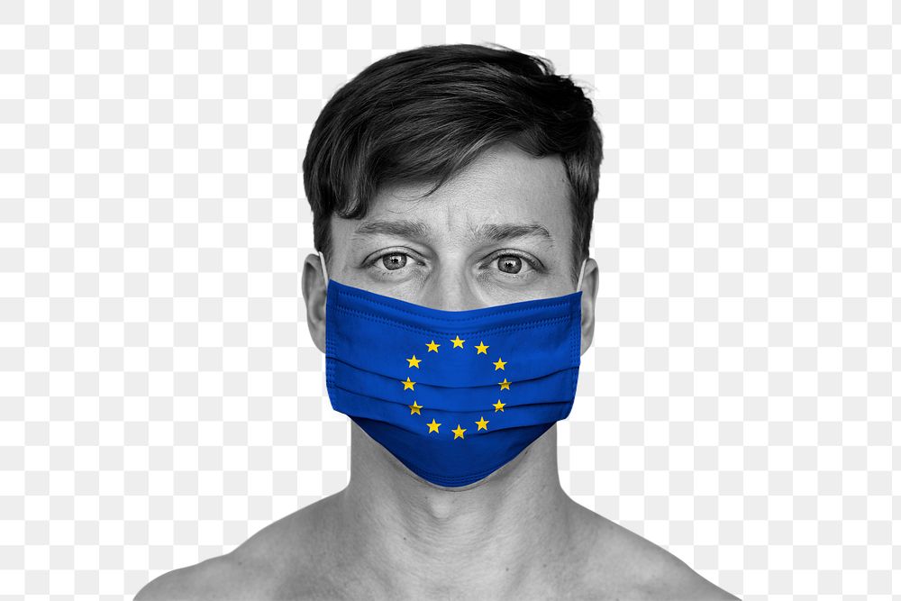 European man wearing a face | Free PNG Sticker - rawpixel