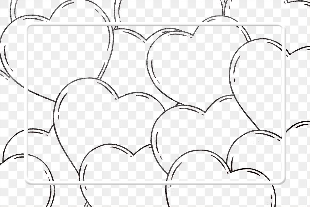 Rectangle hand drawn heart frame | Free PNG - rawpixel