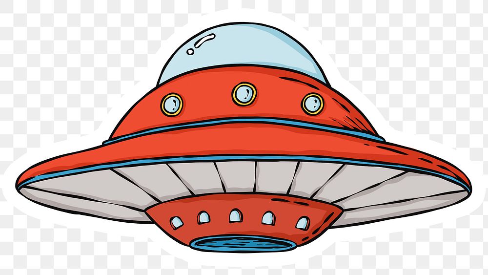 PNG Cool cartoon UFO sticker | Premium PNG Sticker - rawpixel