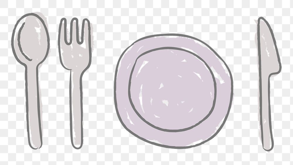Doodle table setting design element | Free PNG Sticker - rawpixel