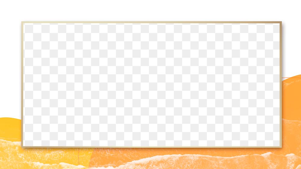 PNG Gold frame on orange | Free PNG - rawpixel