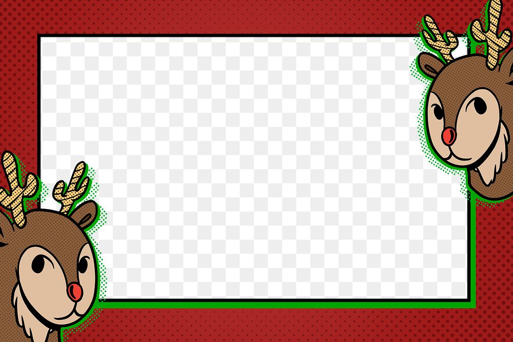 Reindeer on rectangle frame design | Free PNG - rawpixel