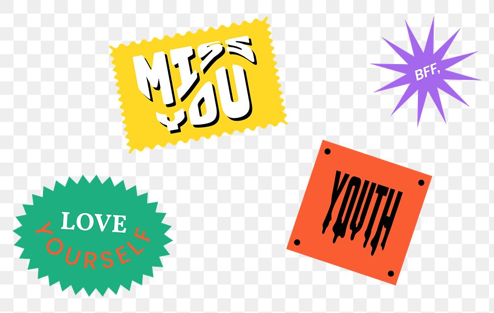 Vintage word colorful sticker badge | Free PNG - rawpixel