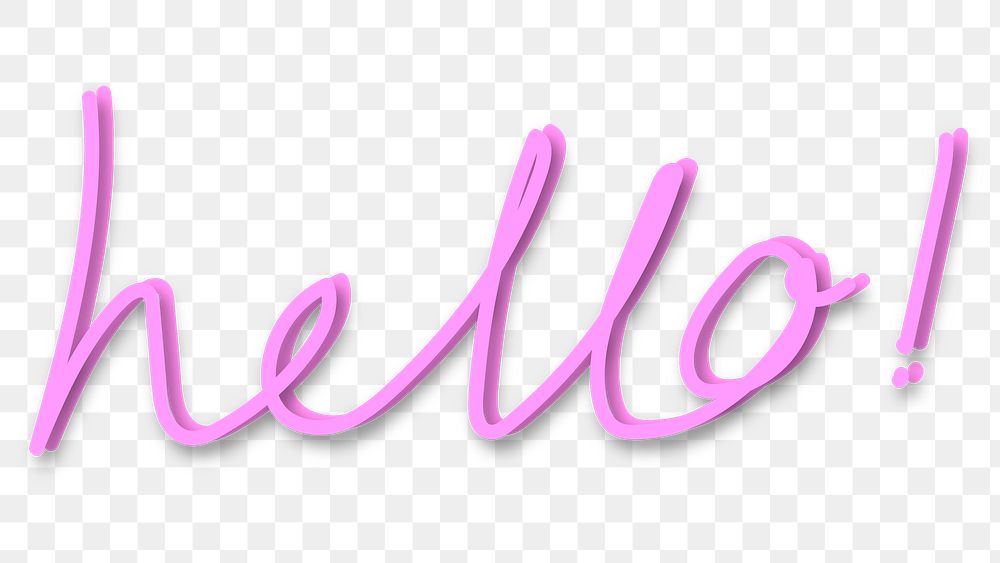 Pink hello doodle typography design | Free PNG Sticker - rawpixel
