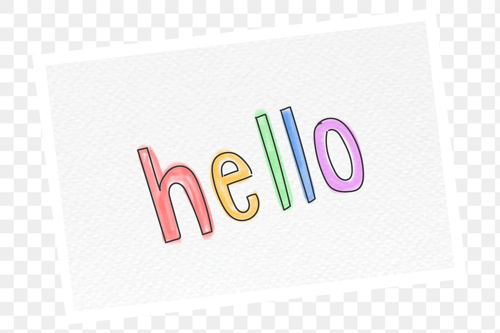 Colorful hello greetings typography sticker | Free PNG Sticker - rawpixel