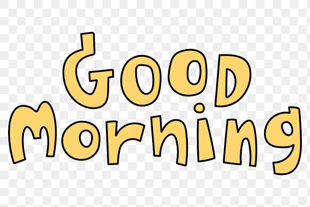 Good morning word design element | Premium PNG Sticker - rawpixel