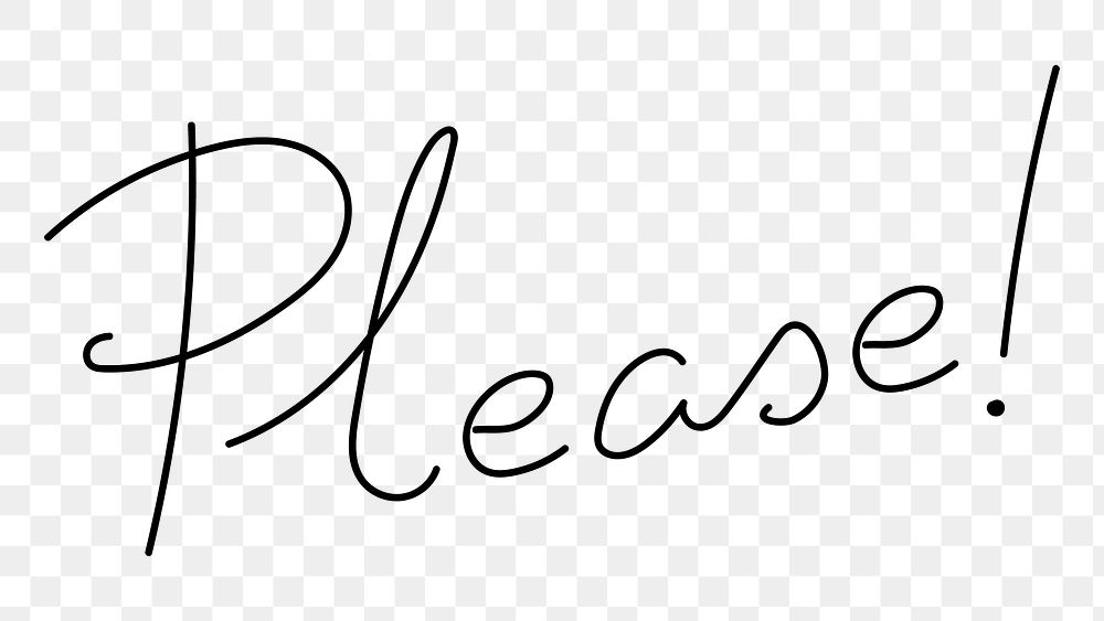 Please! word design element | Free PNG Sticker - rawpixel