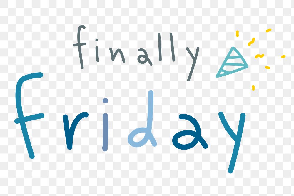 Finally Friday weekday typography design | Premium PNG Sticker - rawpixel