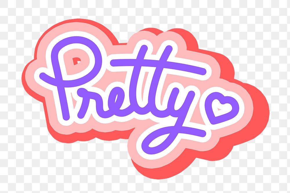 Purple Pretty word design | Free PNG Sticker - rawpixel