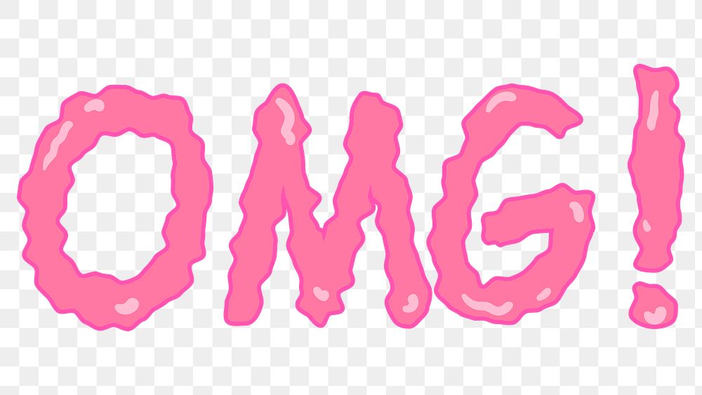 Cloudy pink OMG! word design | Free PNG Sticker - rawpixel