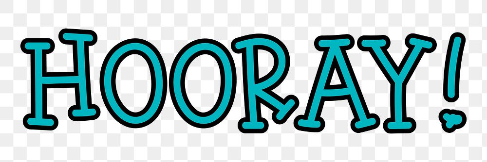 Blue HOORAY! word design element | Free PNG Sticker - rawpixel