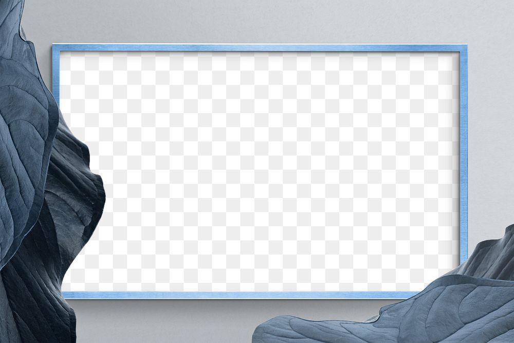 Blue leafy frame png transparent | Free PNG - rawpixel