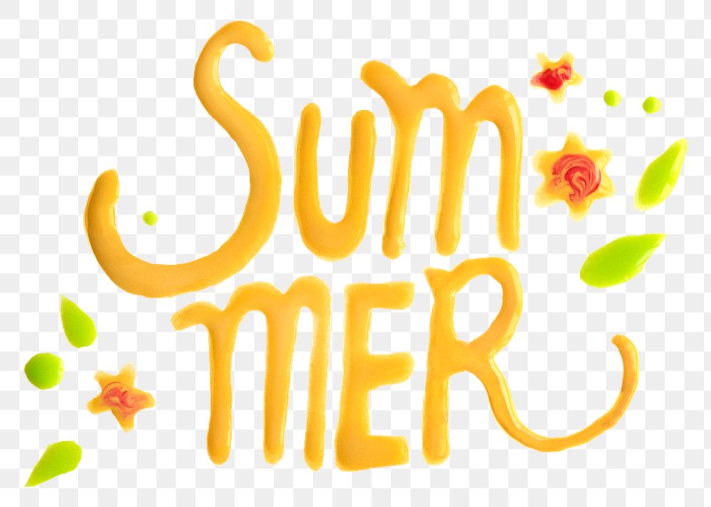 Yellow SUMMER oil paint typography | Premium PNG Sticker - rawpixel