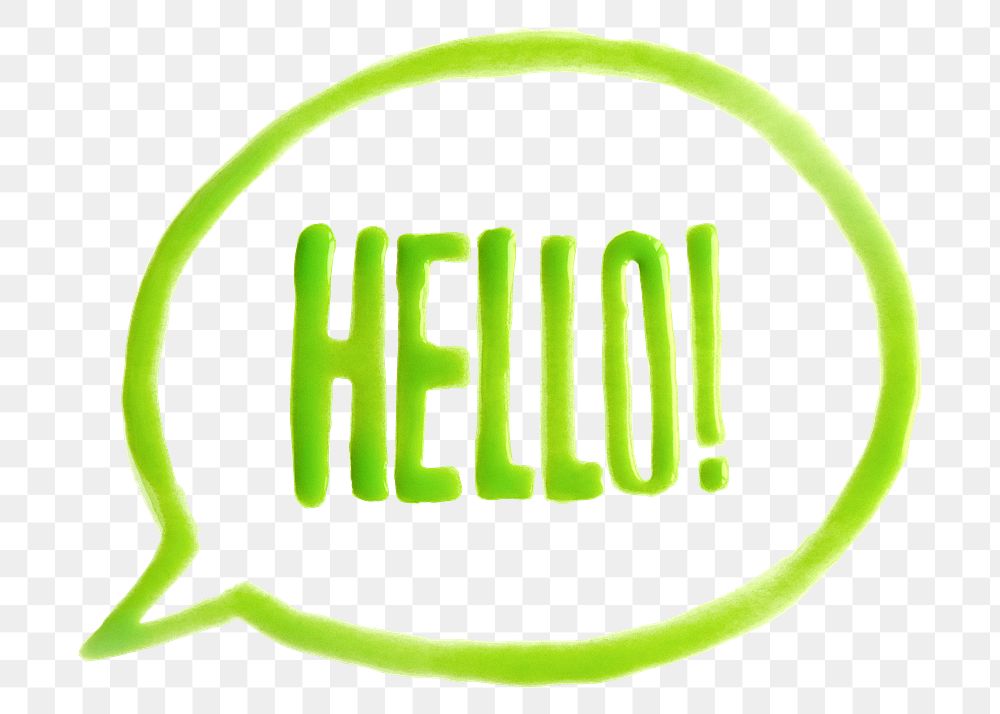 Green HELLO! oil paint typography | Free PNG Sticker - rawpixel