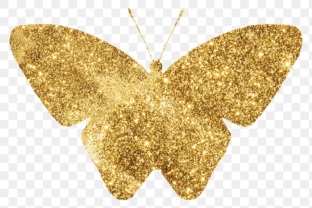 Glitter png gold butterfly symbol | Premium PNG Sticker - rawpixel