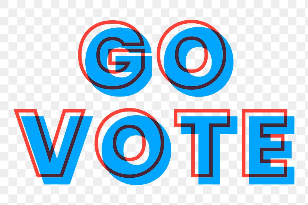 Go vote multiply typeface png | Free PNG Sticker - rawpixel