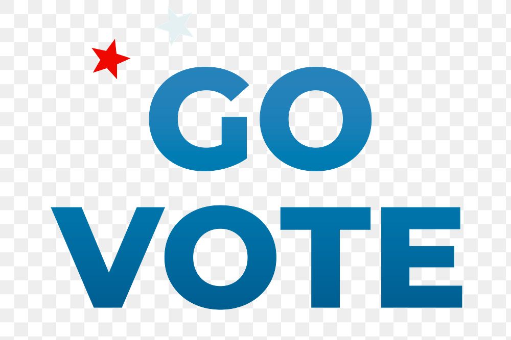 Go vote png word typography | Free PNG Sticker - rawpixel