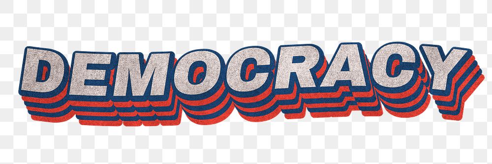 Democracy 3D shadow png typography | Free PNG Sticker - rawpixel
