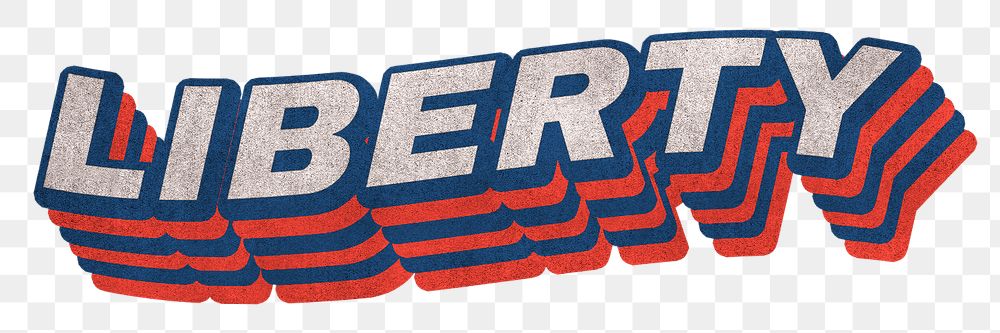 LIBERTY text shadow gray png | Free PNG Sticker - rawpixel