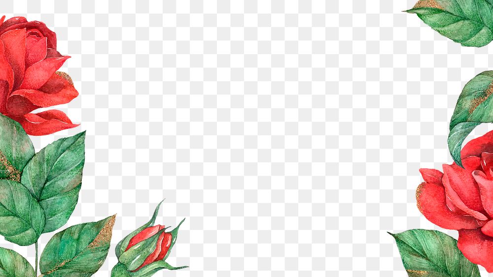 Red rose border frame png | Free PNG - rawpixel