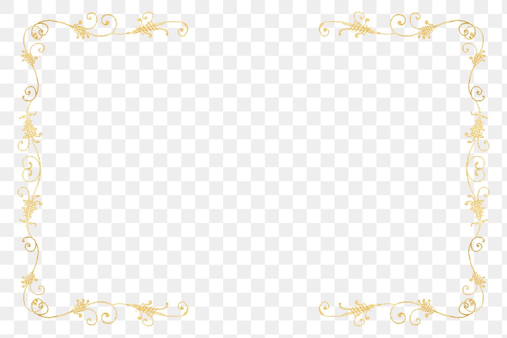 Gold filigree frame border png | Premium PNG - rawpixel