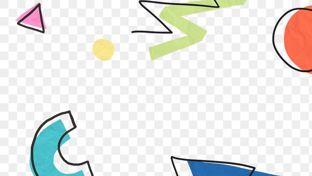 Png hand drawn colorful memphis | Free PNG - rawpixel