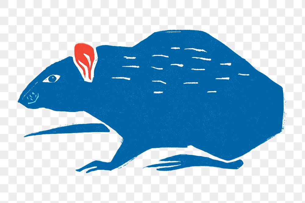 Blue rat png sticker vintage | Free PNG Sticker - rawpixel