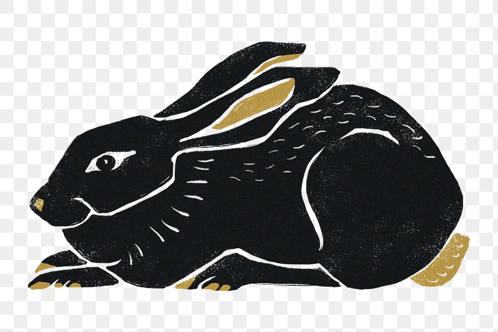 Black rabbit png animal sticker | Free PNG Sticker - rawpixel