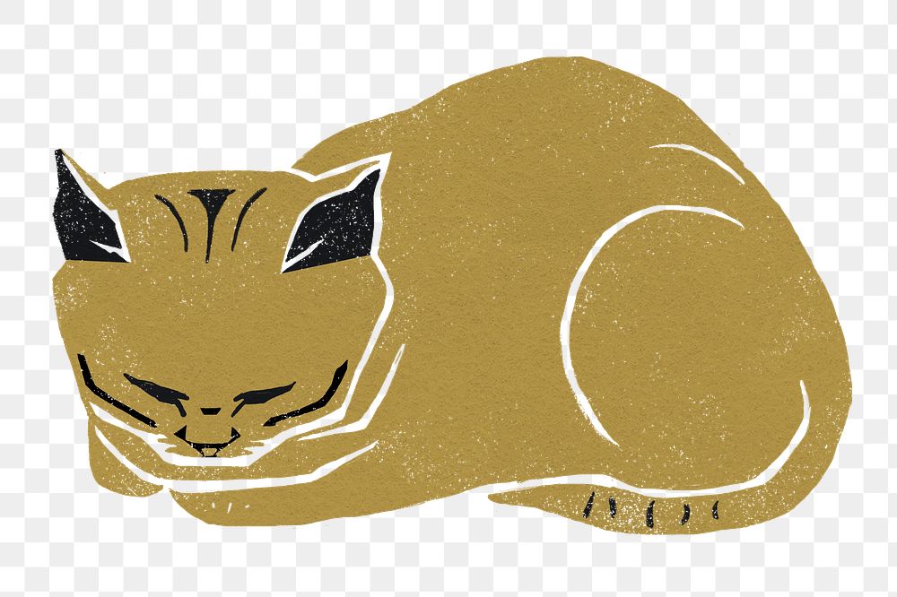 Vintage cat png animal gold | Free PNG Sticker - rawpixel