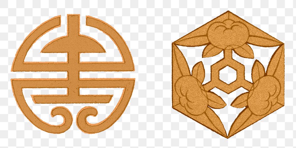 Chinese art gold png symbol | Premium PNG - rawpixel