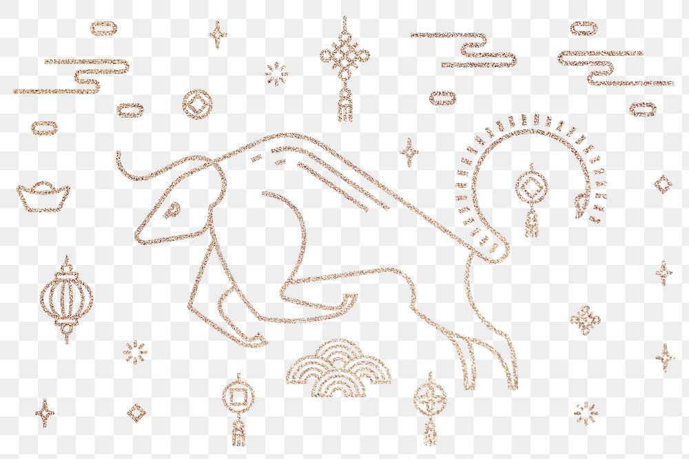 Chinese Ox Year gold png | Free PNG - rawpixel