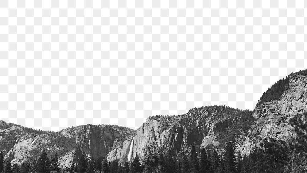 PNG grayscale mountain range border | Free PNG - rawpixel