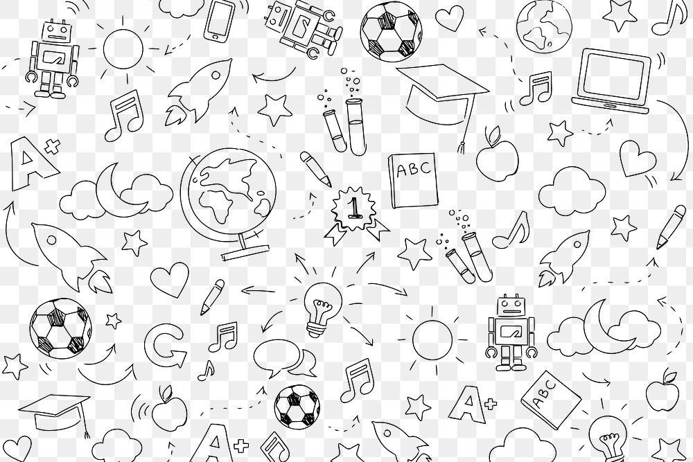 Png education pattern background in doodle | Premium PNG - rawpixel