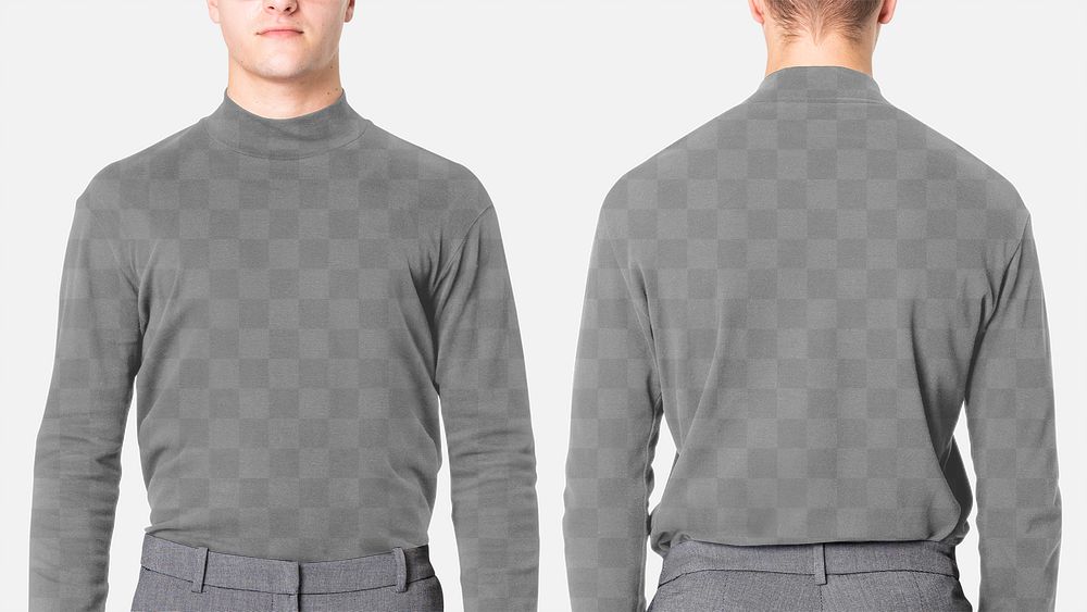 Turtleneck png shirt mockup transparent | Free PNG - rawpixel