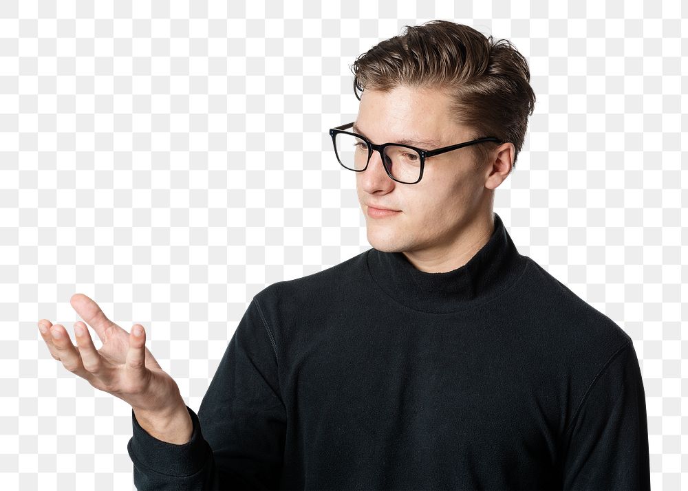 Man looking at hand png | Premium PNG Sticker - rawpixel