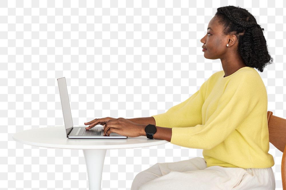 College student using laptop png | Premium PNG Sticker - rawpixel