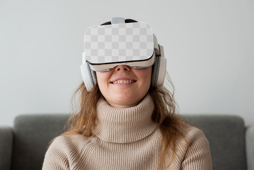 Woman with png VR headset | Free PNG - rawpixel