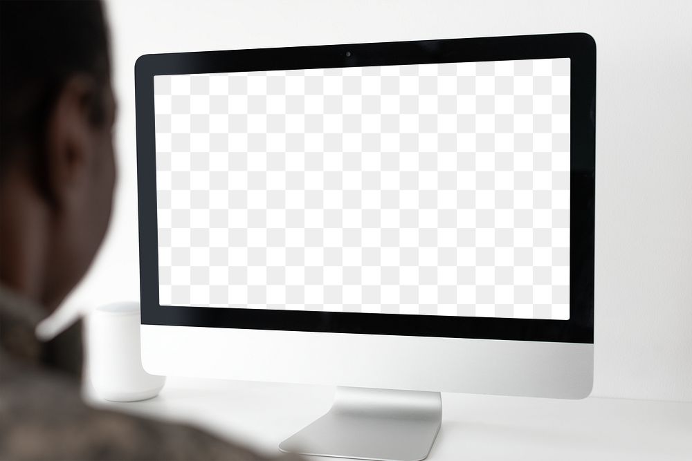 Military officer using png computer | Free PNG - rawpixel