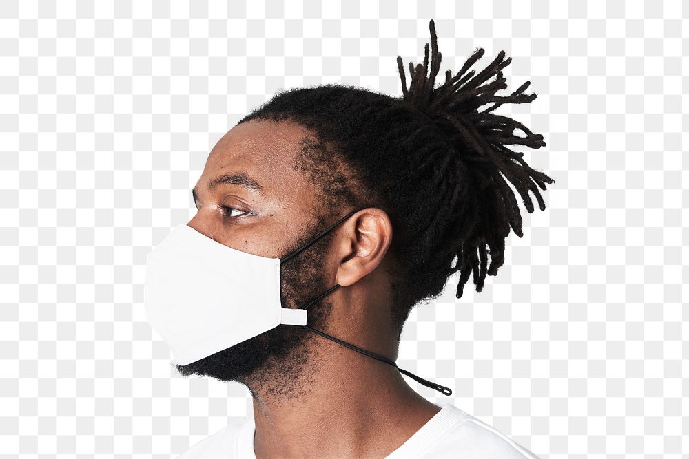 Man wearing face mask mockup | Free PNG - rawpixel
