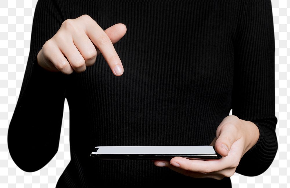 Finger pressing png mockup on a smartphone | Free PNG Sticker - rawpixel